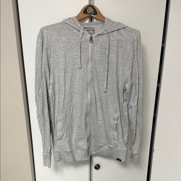 Faherty | Sweaters | Faherty Gray Zip Up Sweater With Hood | Poshmark